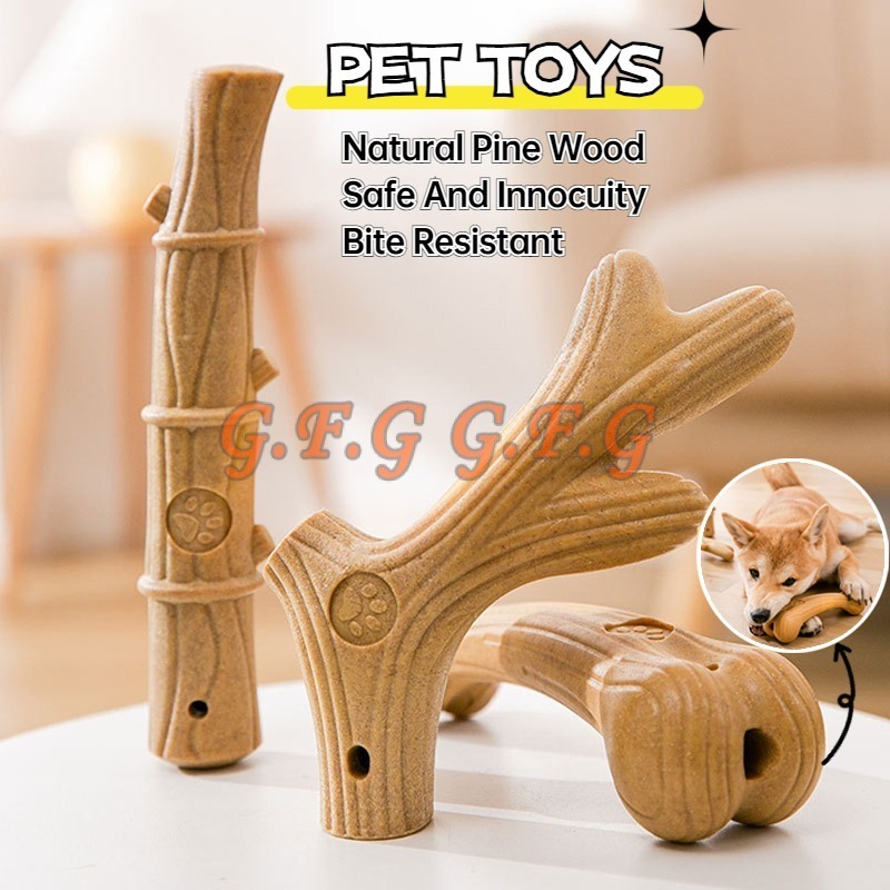 Pet Toys Natural Wooden Antler Dogs Puppy Bite Resistant Chew Toy ...