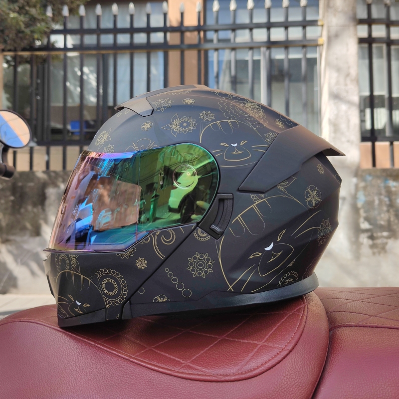 Motorcycle helmet, men's and women's open face helmet, summer double ...