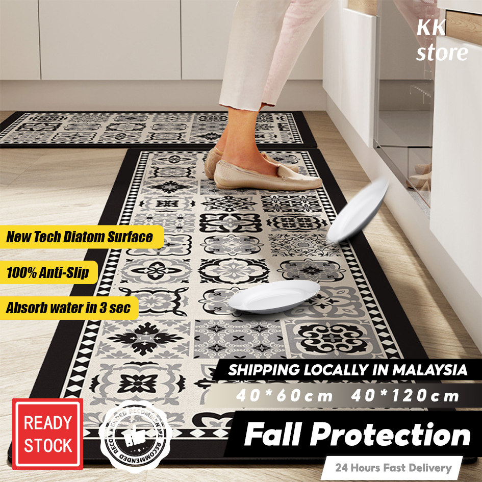 𝑲𝑲 Long Absorbent Bath Mat Alas Kaki Karpet Kaki Antislip Floor Mat ...