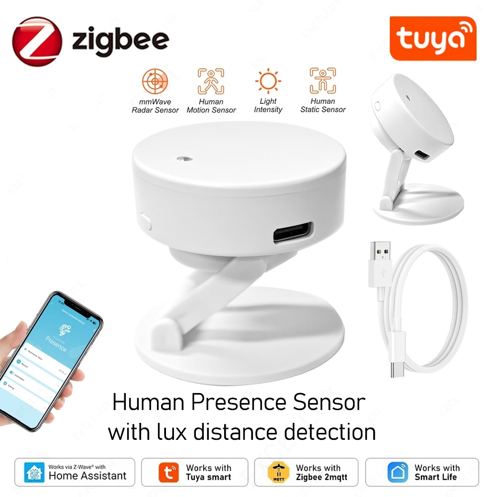 Mini Tuya Zigbee Human Presence Sensor MmWave Radar Detector PIR Motion ...