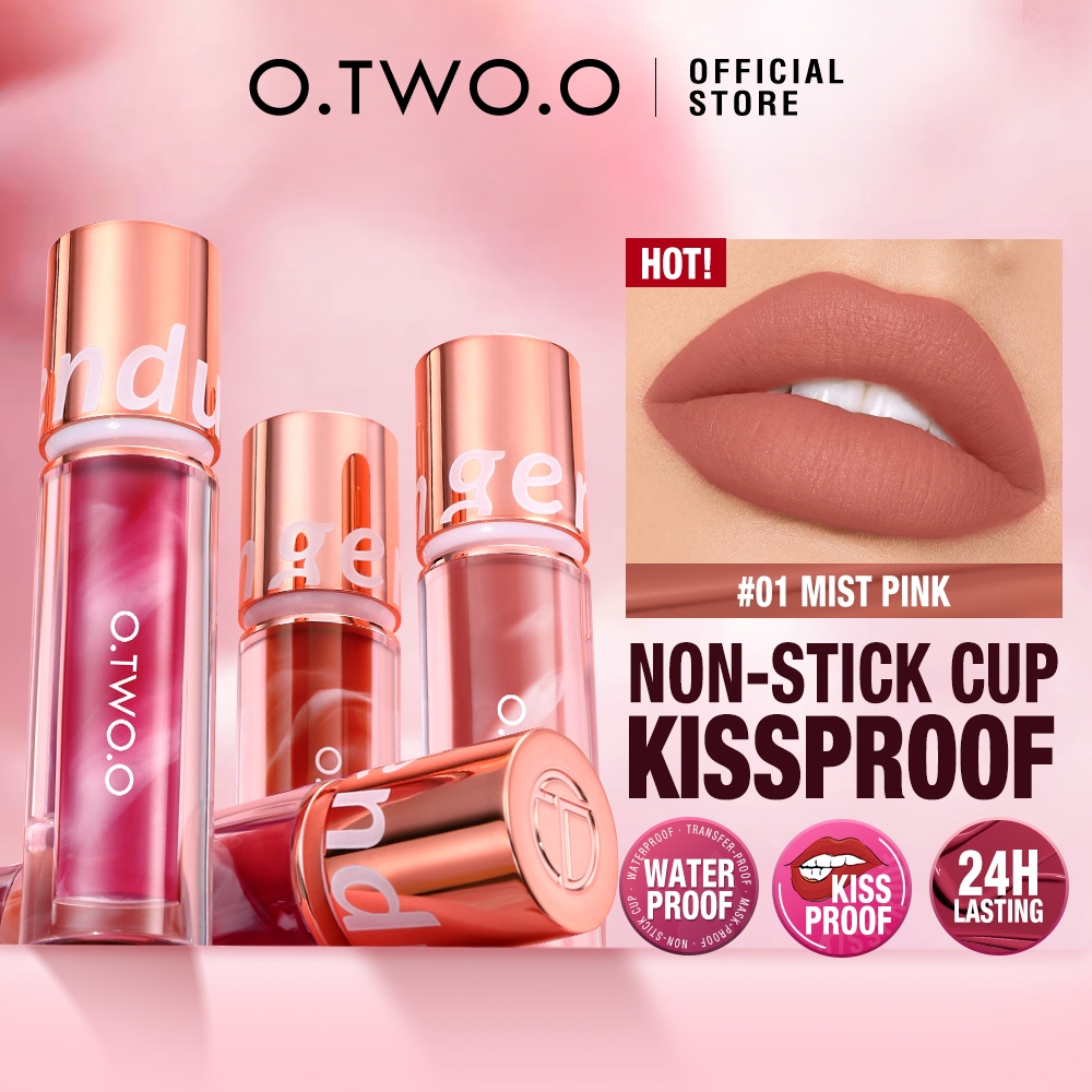 O.TWO.O Lipmatte Gloss Lip Tint 24H Non-stick 11 Colors Lip matte Bibir ...