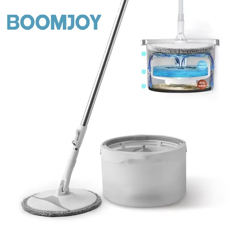 BOOMJOY Spin Mop Dirty & Clean Water Separation Bucket Set 污水分离拖把 ...