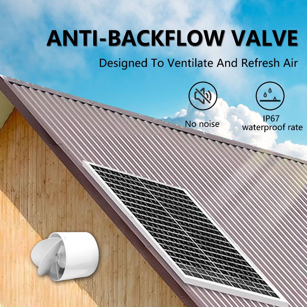 12v Household Wall-Mounted Solar Exhaust Ventilation Fan Fan 4 inch ...