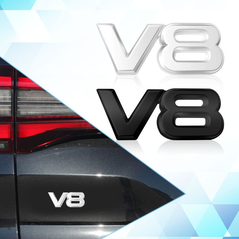 3D Metal Car Letters V8 Logo Decal Engine Displacement For Toyota Land ...