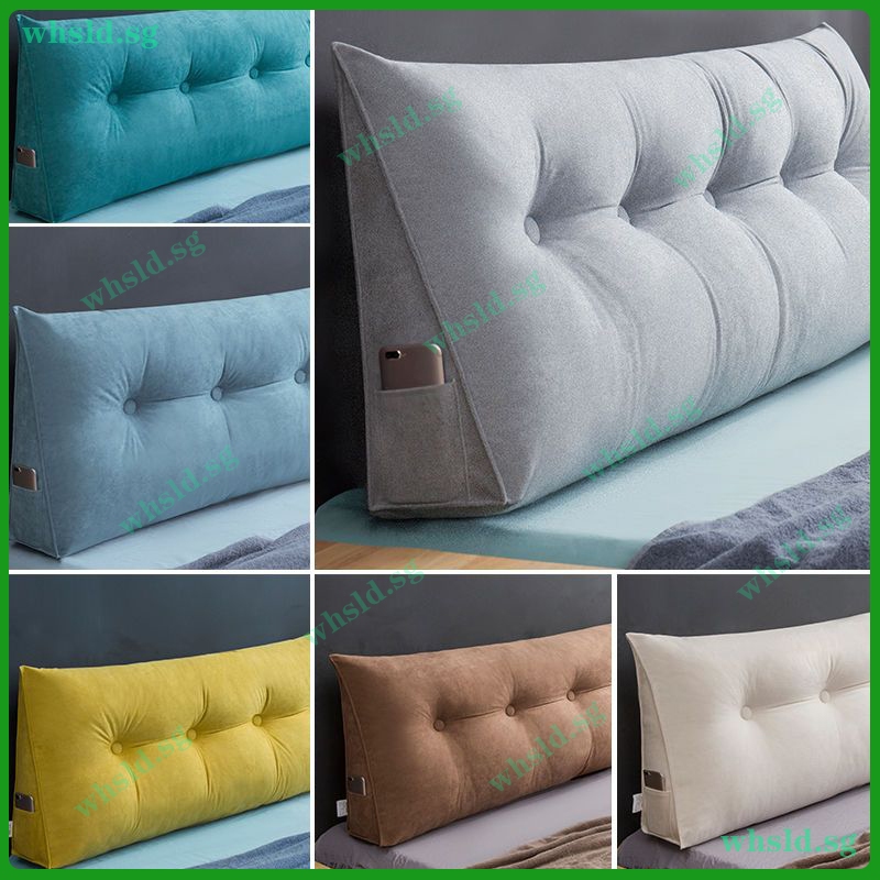 Bedside cushions Bed cushion triangle solid colour large backrest ...