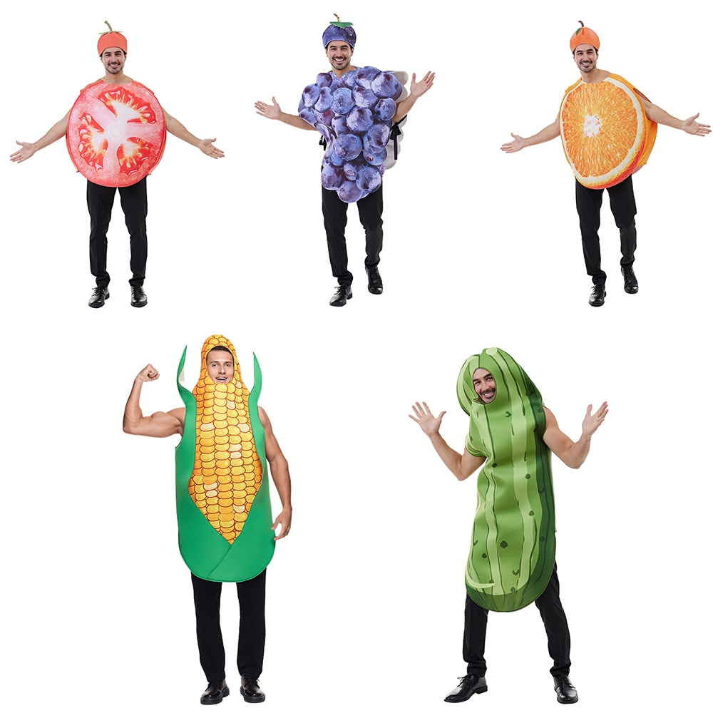 Ready Stock Adult Corn Costume Men Funny Food Halloween Costumes Party Game Fruit & Vegetable ...