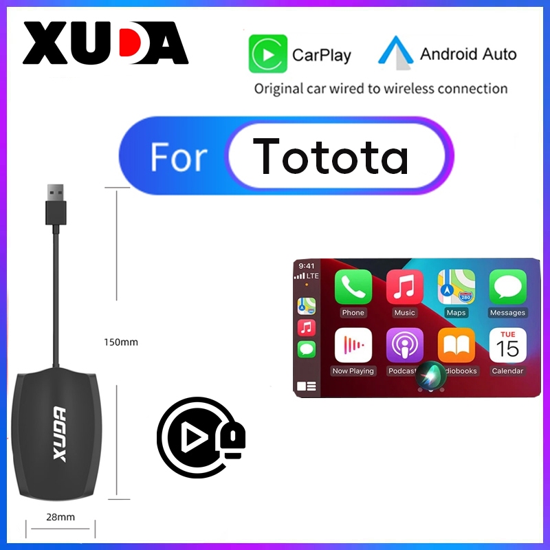 XUDA For Toyota Smart Carplay AI Box 2 In 1 Wired to Wireless Mini Car ...