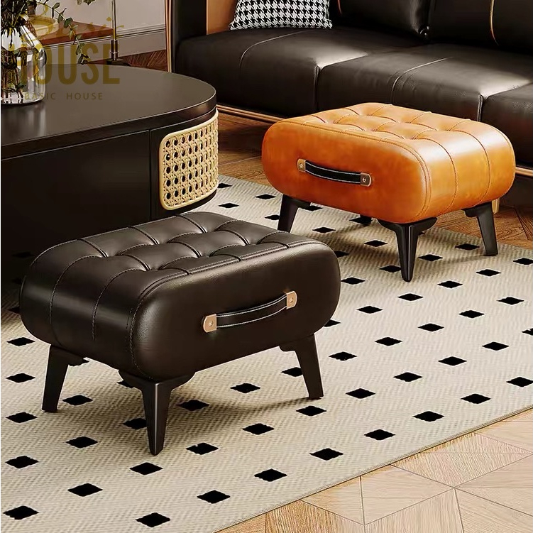 Solid wood stool Household dwarf stool living room Living room, color ...