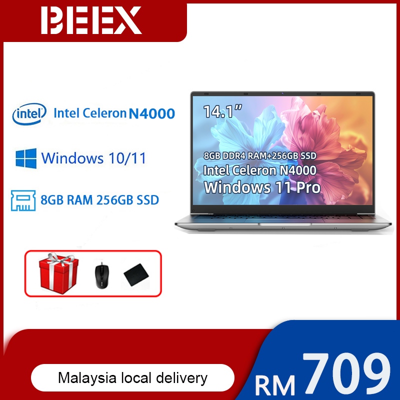 BEEX 2024 New Laptop 15.6 Inch Celeron N4000 8G RAM 256G SSD FHD Screen ...