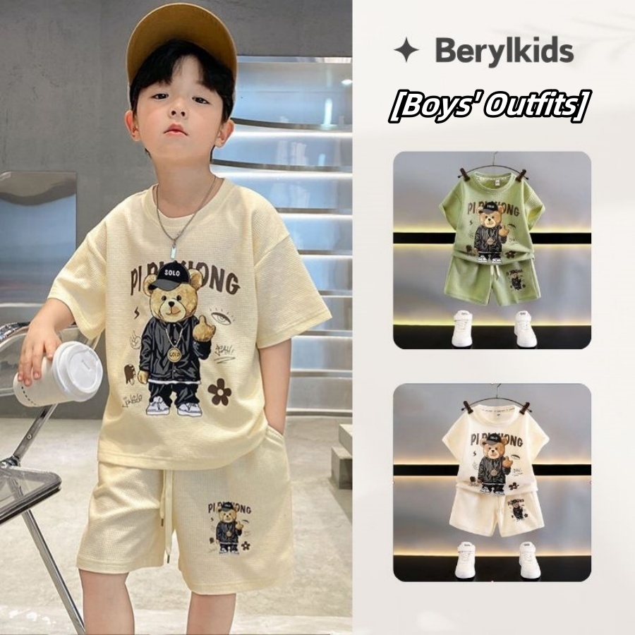 【Beryl kids】boy clothing summer suit t-shirt shorts Two-piece cute ...