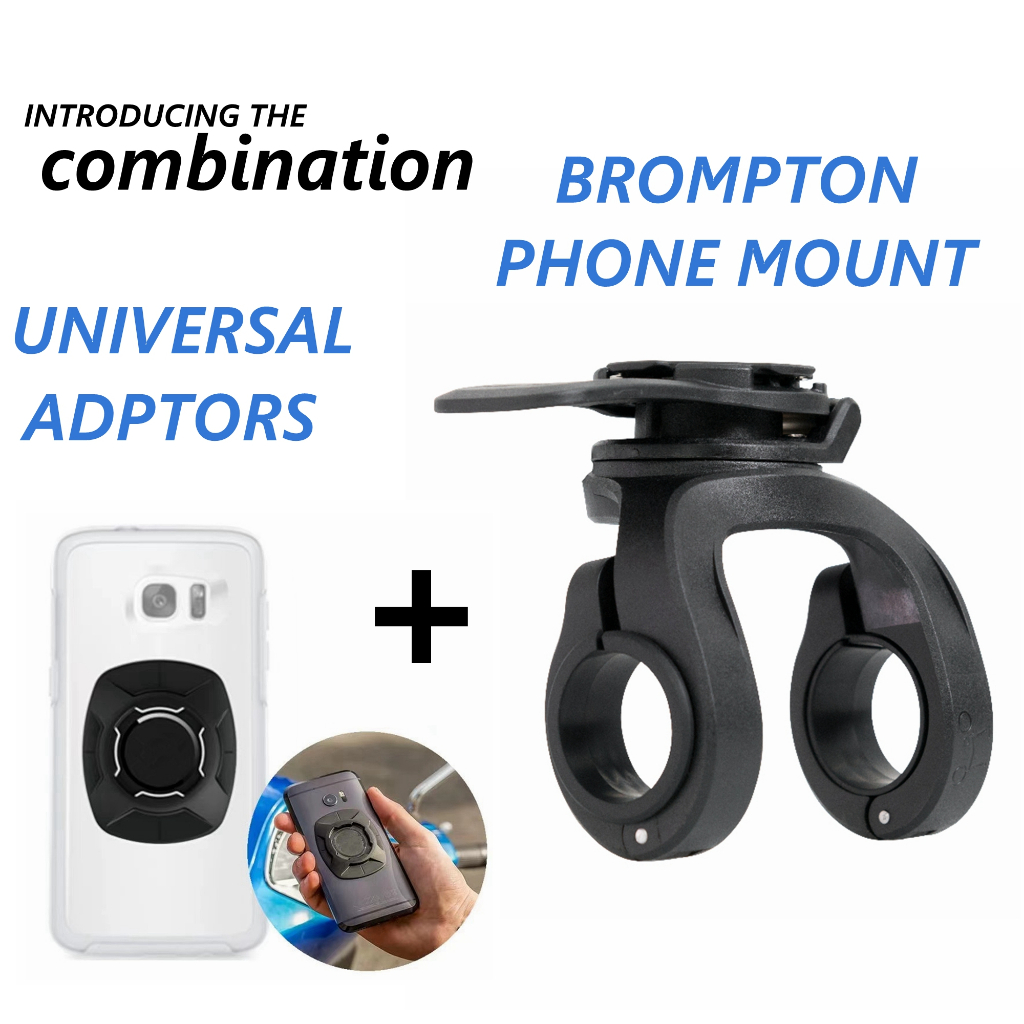QUAD LOCK BROMPTON PHONE MOUNT With Universal Adaptor Brompton Bicycle ...