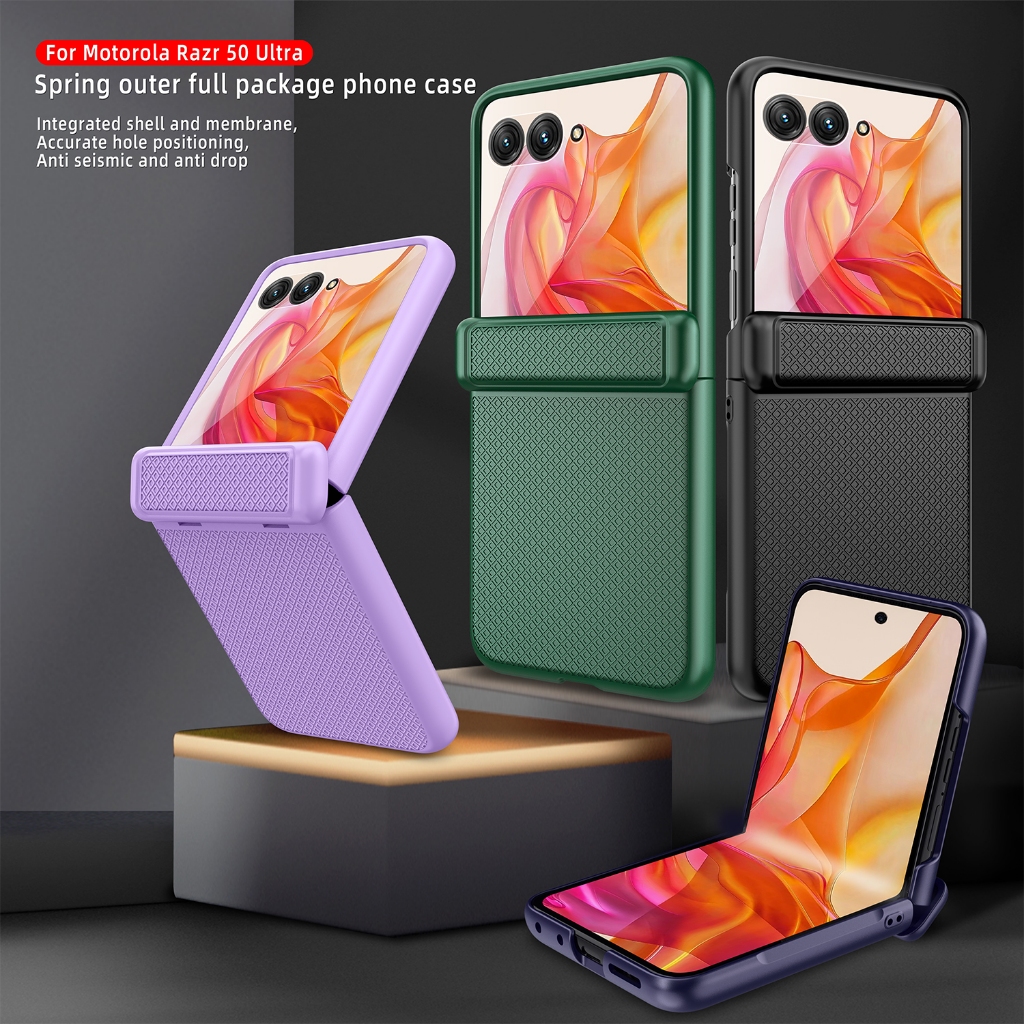 Fits the MOTO Razr 50 Ultra checkered hinge hard case with membrane ...