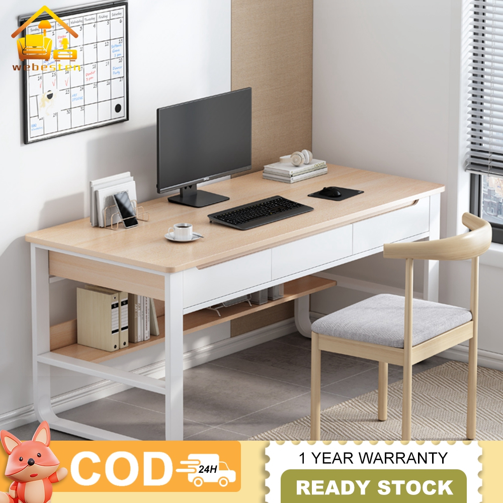 Computer Office Table Study Table With Drawer Meja Belajar Study Desk ...