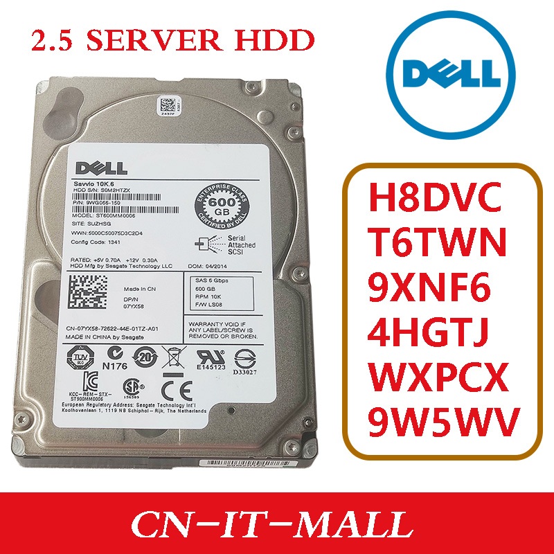 New DELL 0T6TWN 09XNF6 09W5WV 0WXPCX 0H8DVC 04HGTJ 2.5" Server Hard ...