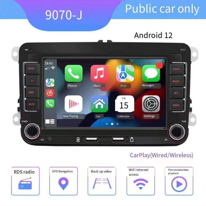 For vw Wireless carplay HD Large Screen to Car Video Bluetooth Player ...
