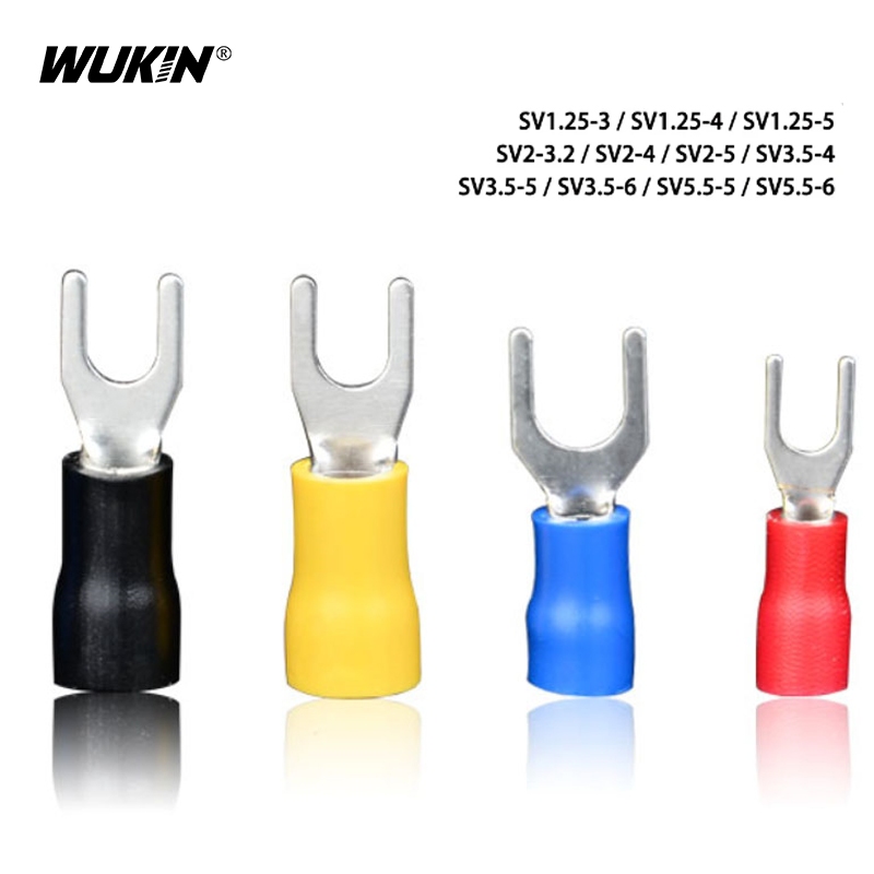 10Pcs SV Type Wire Spring Terminal SV1.25 SV2 Fork U Y PVC Insulate ...