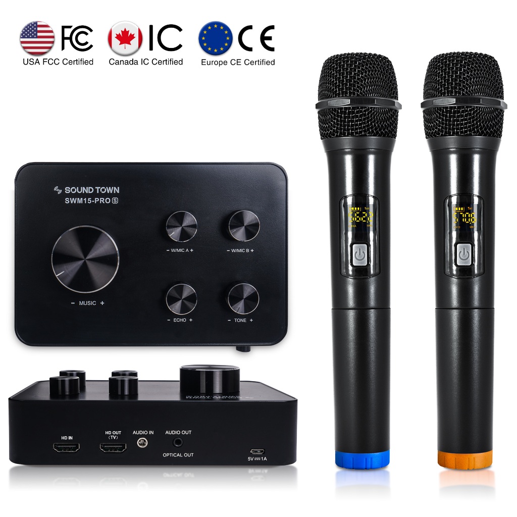 Sound Town Wireless Microphone Karaoke Mixer System, Supports HD ARC ...