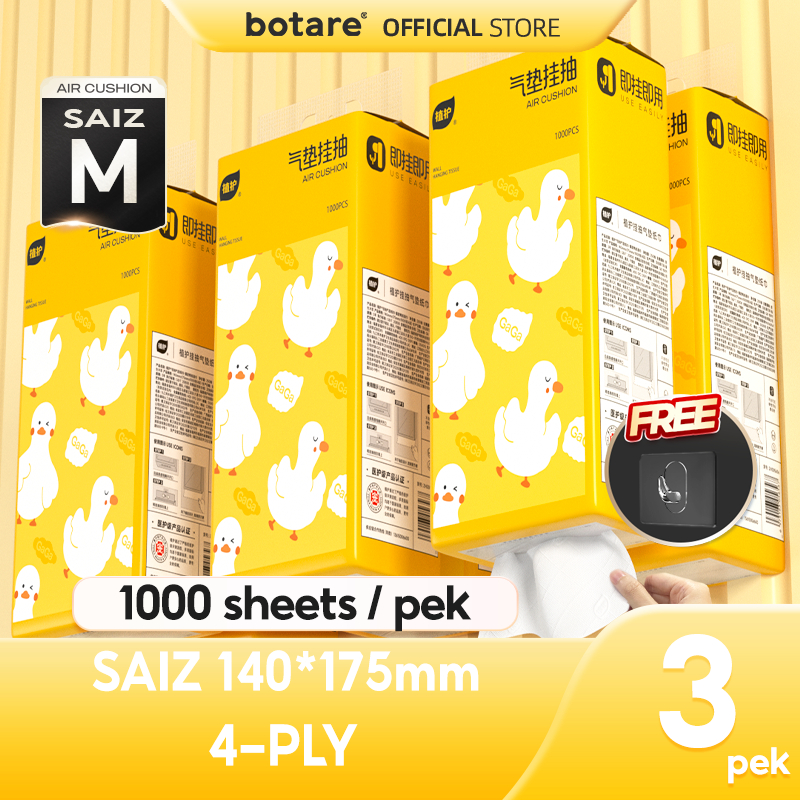 [3PCS]Botare AIR-cushion Cheerful Tissue tisu viral tissue 4-Ply 1000 ...