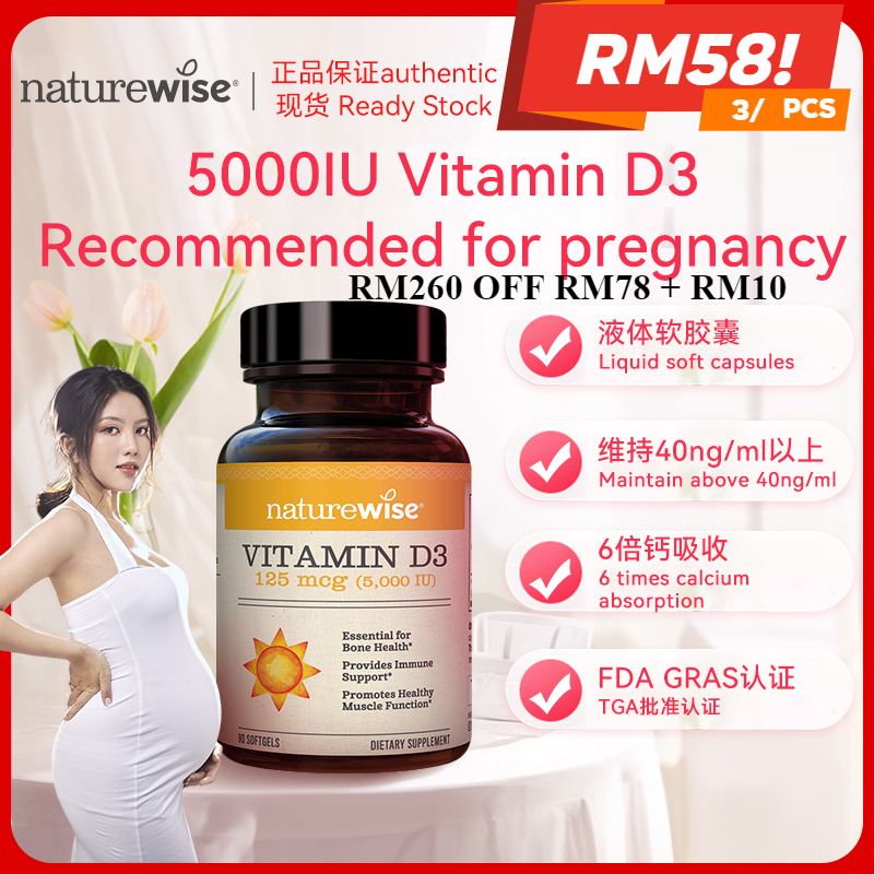 Naturewise 5000iu Vitamin d3 Active Sunshine Vitamin D3 90 Capsules for ...