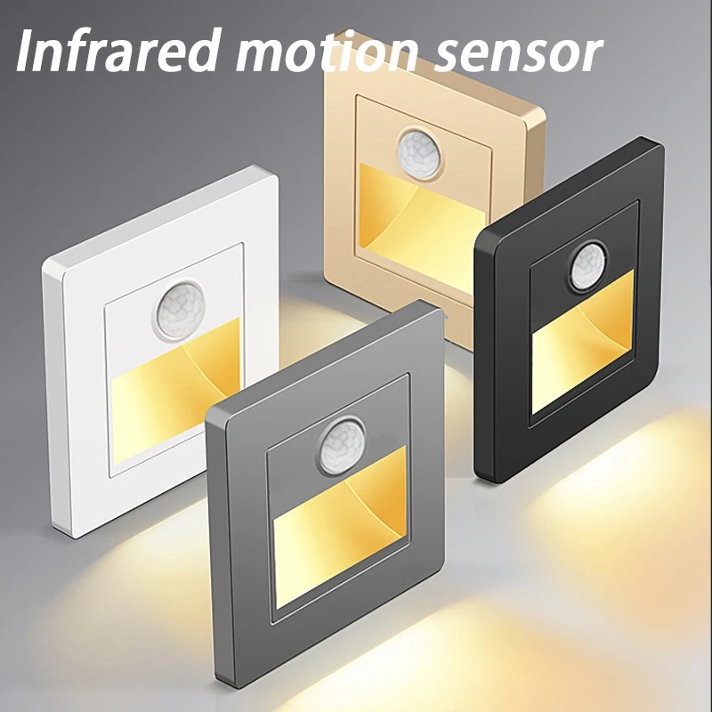 Infrared Motion Sensor Stair Lights Indoor Outdoor Stair Step Wall Lamp ...