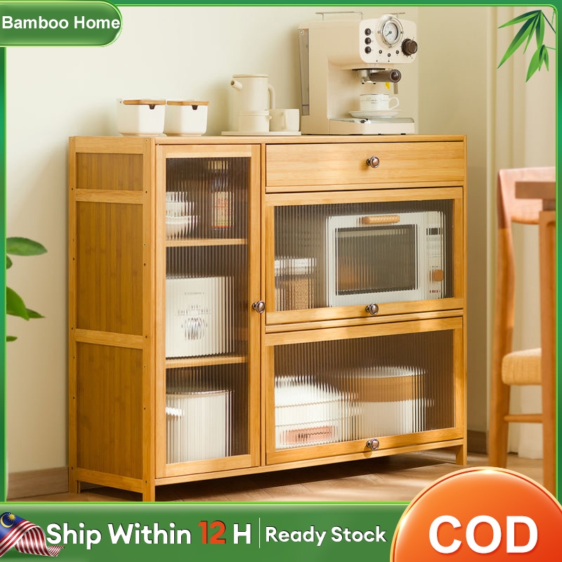 Bamboo Kitchen Storage Cabinet With Door Kitchen Organizer Rack ...
