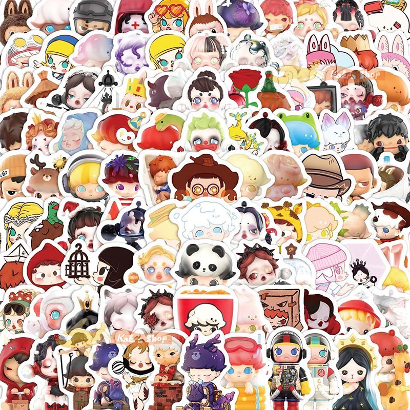 100pcs POP MART Sticker Cute Labubu Monster Decor Stickers DIY Laptop ...