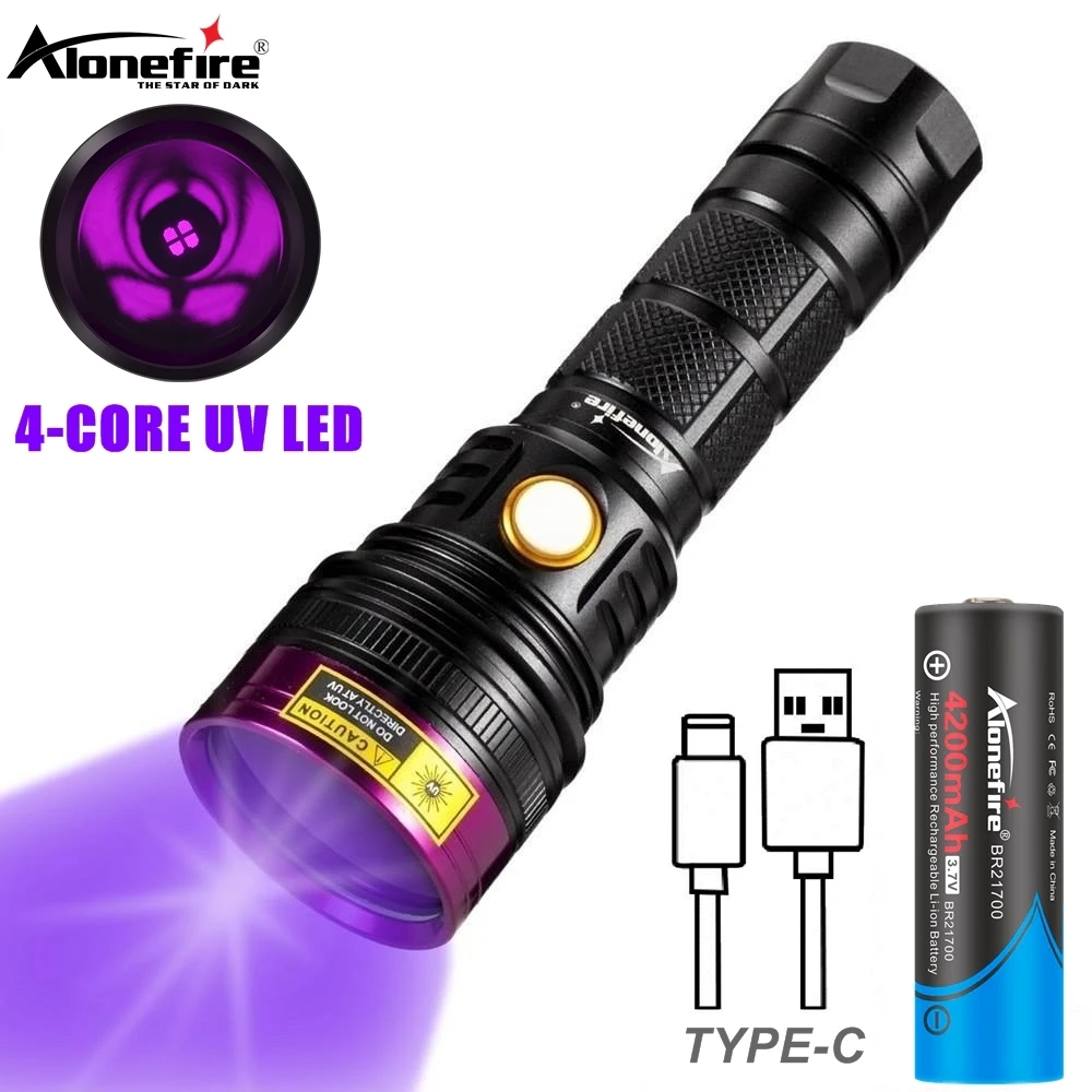 Alonefire SV18 20W UV Flashlight LED 365nm Ultraviolet Invisible Torch ...