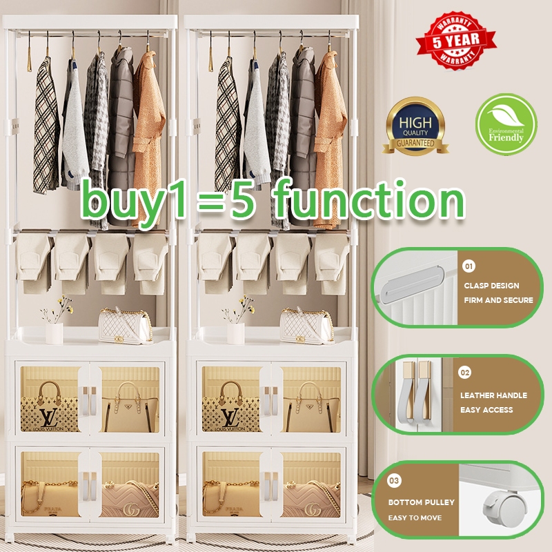 Wardrobe Storage Assembly Organizer Clothes Cabinet Closet Foldable ...