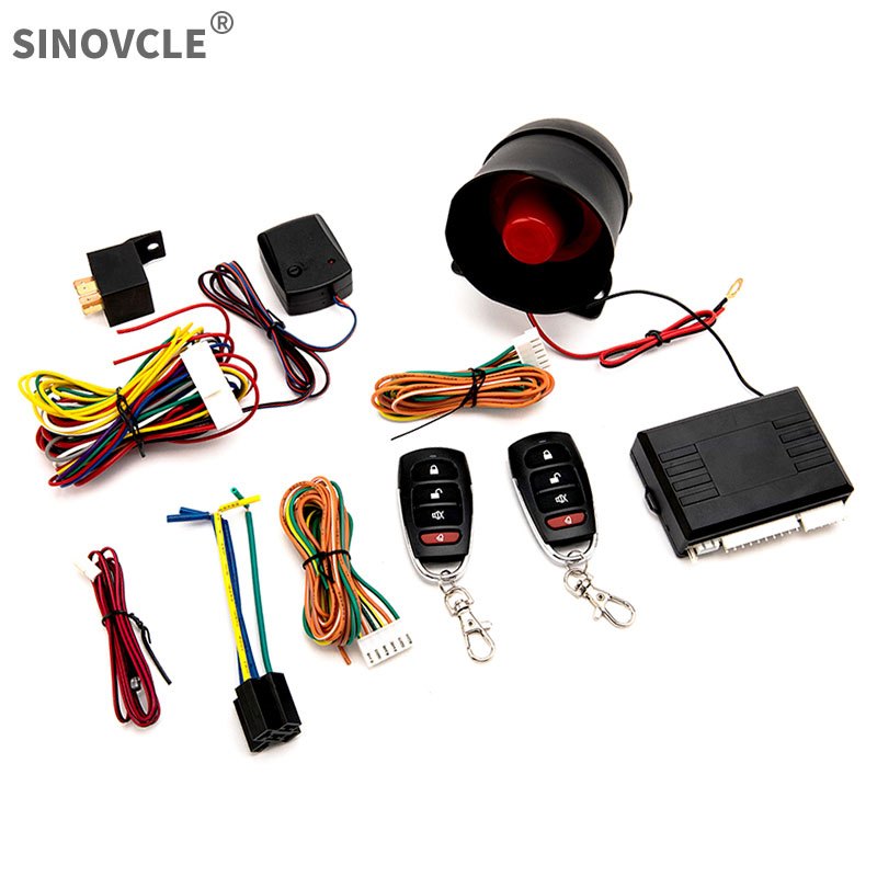 Car Alarm Siren + 2 Remote Control Vehicle System 1-Way Universal ...