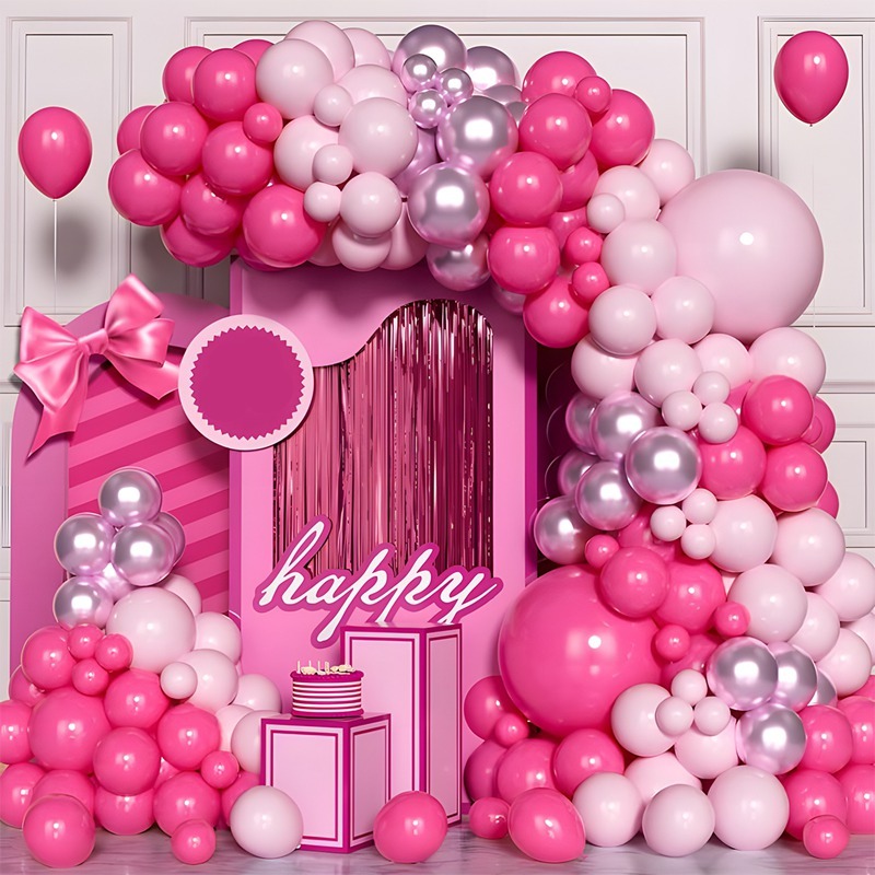 114pcs Hot Pink Balloon Garland Arch Kit Party Needs Macaroon Pink ...