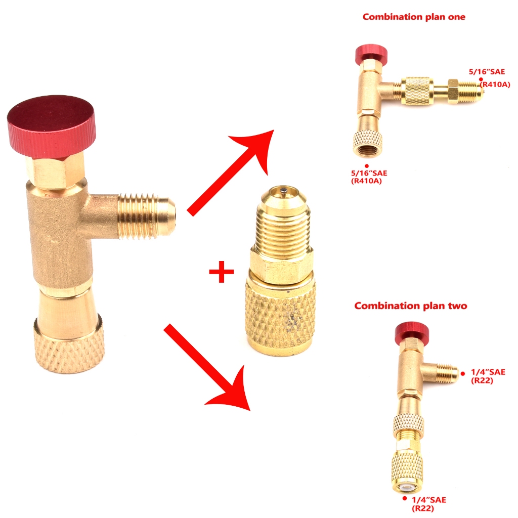 safety valve adapter aircond gas refrigerant controller charge gas r22 ...