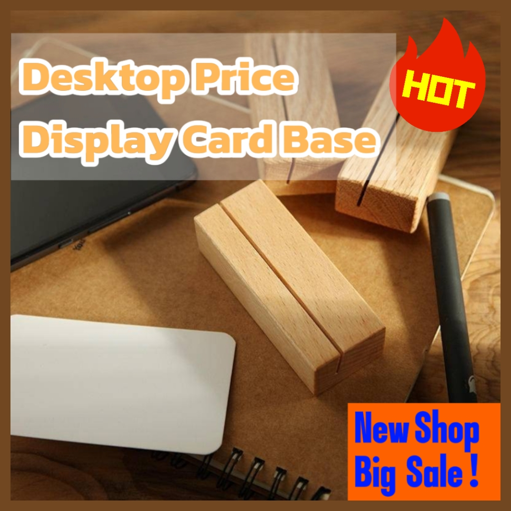 26eq Solid Wood Desktop Price Display Card Base Beech Log Menu Table ...