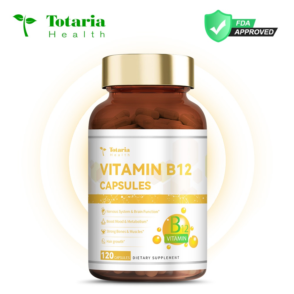 Totaria Vitamin B12, Supports Energy Metabolism and Nervous System Health, Benefit Brain & Heart ...