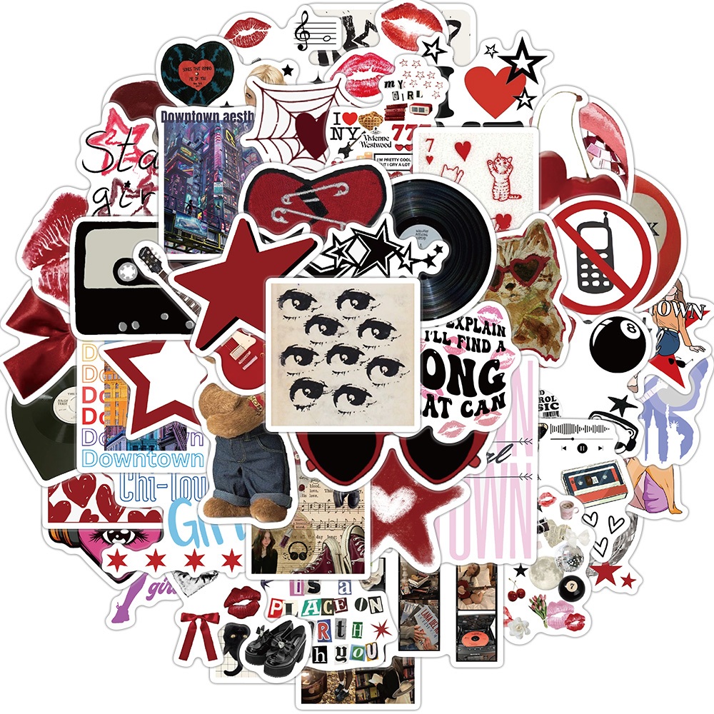 [Large Sticker]50PCS Downtown Y2K Girls Graffiti Stickers Decals DIY ...