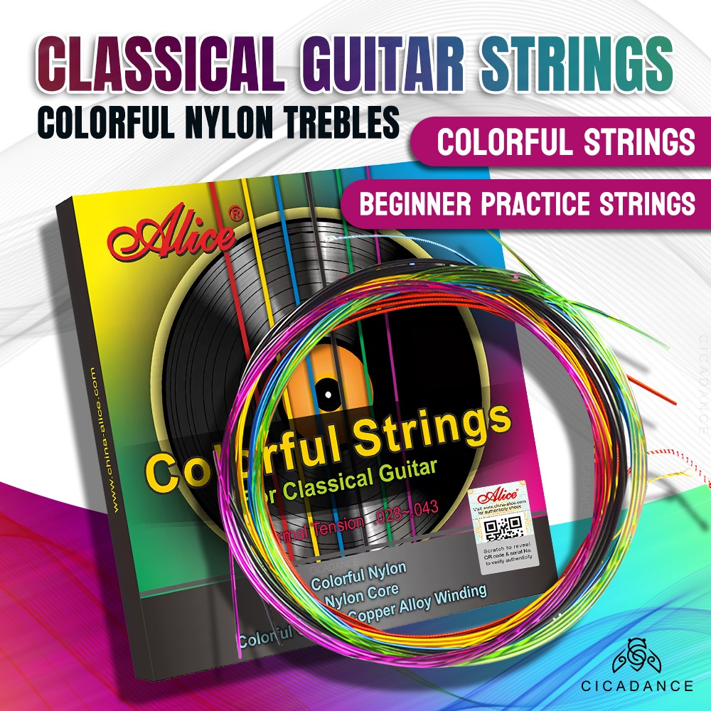 Alice Nylon Classical Guitar Strings Set Normal Tension Colorful ...