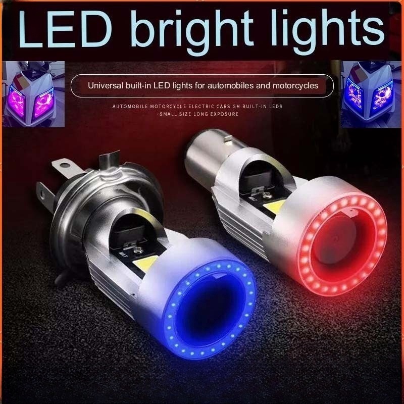 Led Motorcycle Headlight 30W Angel Eyes Lamp H4 12V Spotlight ...