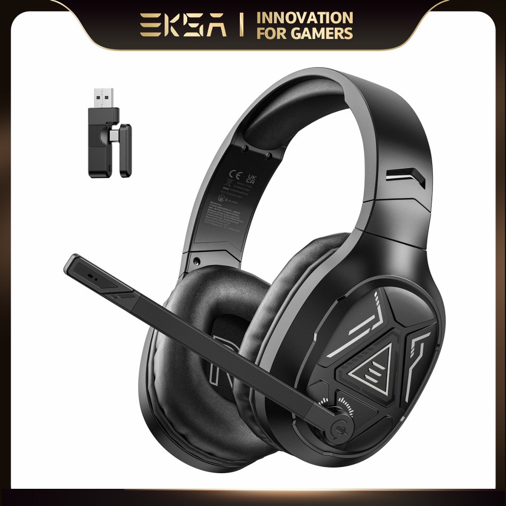 EKSA E5 BT 2.4GHz Wireless Gaming Headphones Bluetooth Headset with Mic ...
