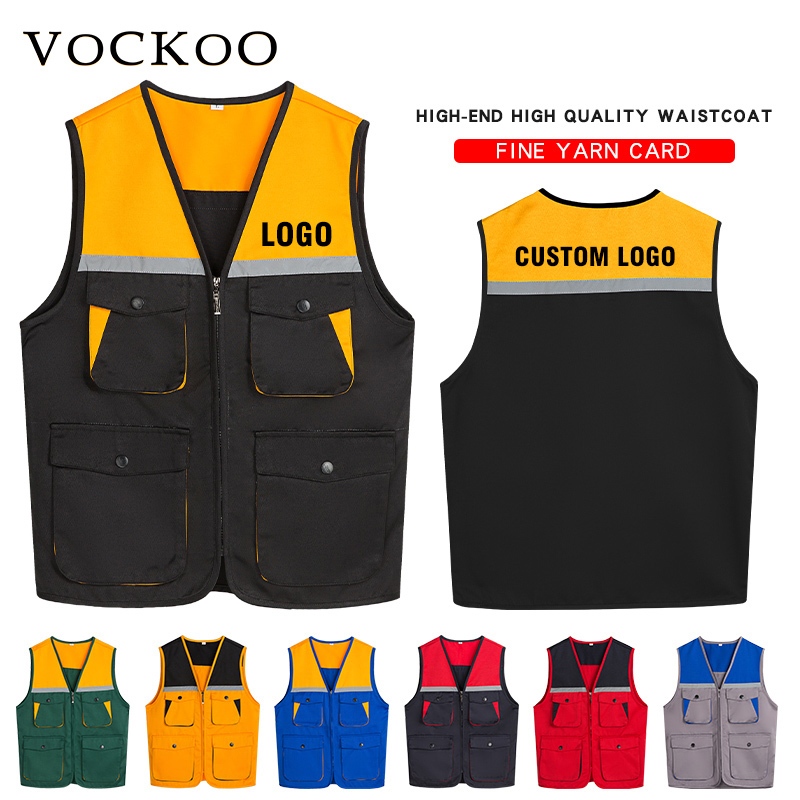 Workwear Multi-Pocket Photography crew Jacket Vest Customized Logistics Express Corporate Travel ...