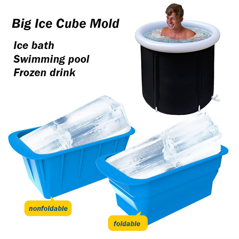 Big Ice Cube Mold, Large Size Ice Brick Mold Soft Mold For ice bath ...