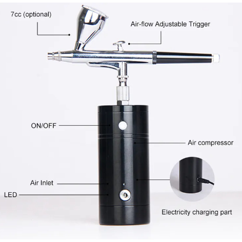Mini portable master airbrush paint compressor air brush makeup tattoo ...