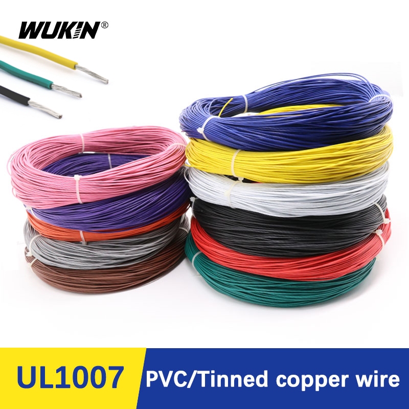 1Meters UL1007 Wire 30/28/26/24/22/20/18/16 AWG PVC Insulation Tinned Copper Electronic Cable ...