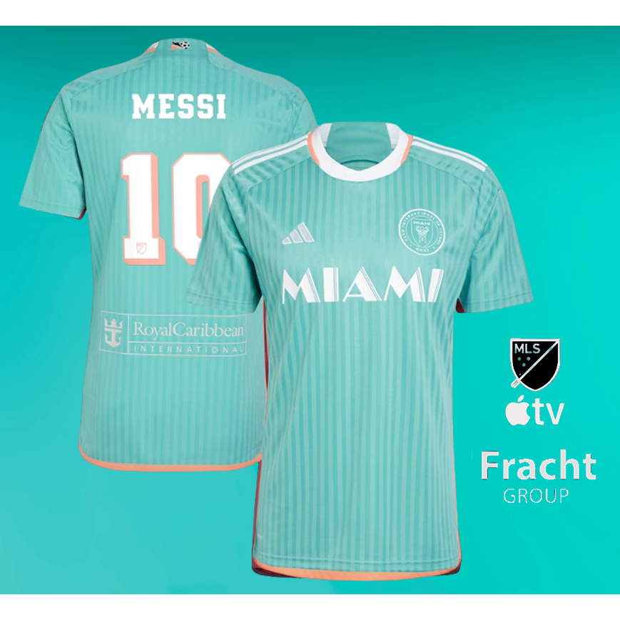 Men's Inter Miami CF Lionel Messi Aqua 2024 Archive Replica Jersey S ...
