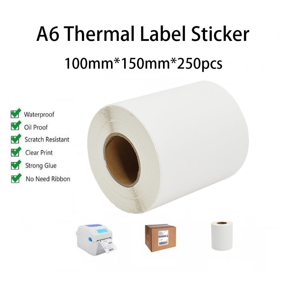 100* 150mm*250pcs Shipping Label Paper Roll Waybill Paper Adhesive ...