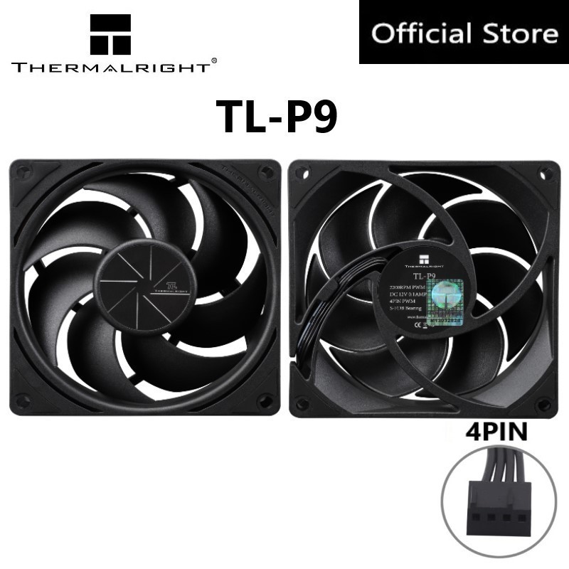 Thermalright TL-P9 Black 92mm CPU Fan Computer Case chassis Fan Quiet 2200RPM Speed 4PIN PWM PC ...