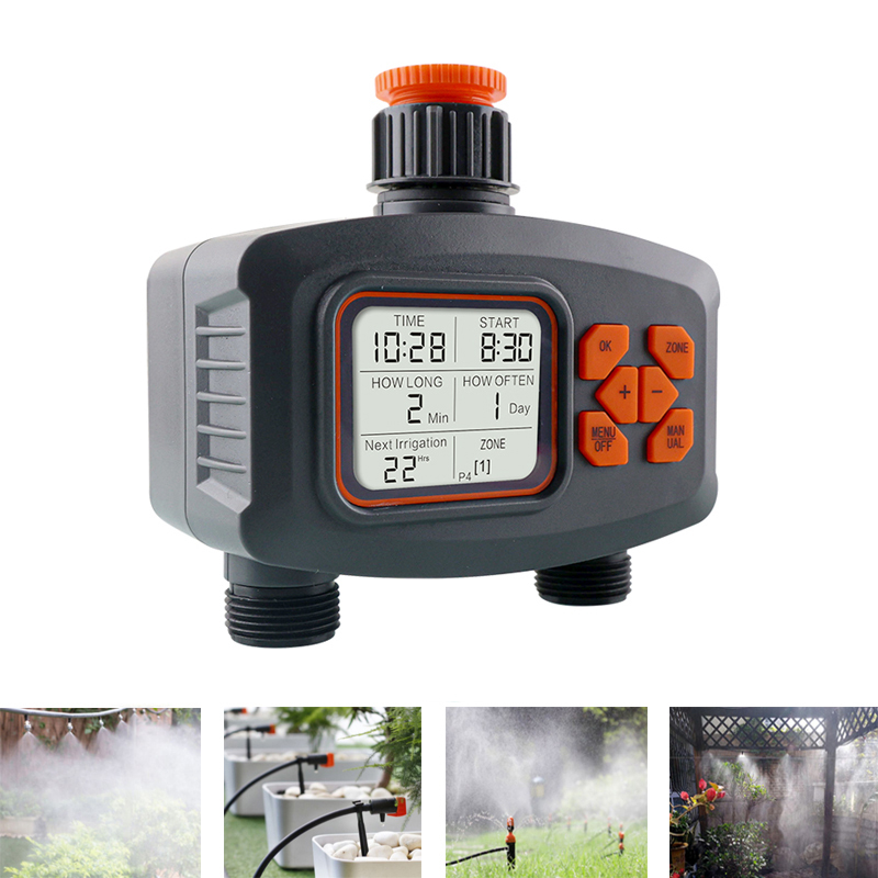 2-Way Water Timer LCD Display Timer Waterproof IP65 Home Garden ...
