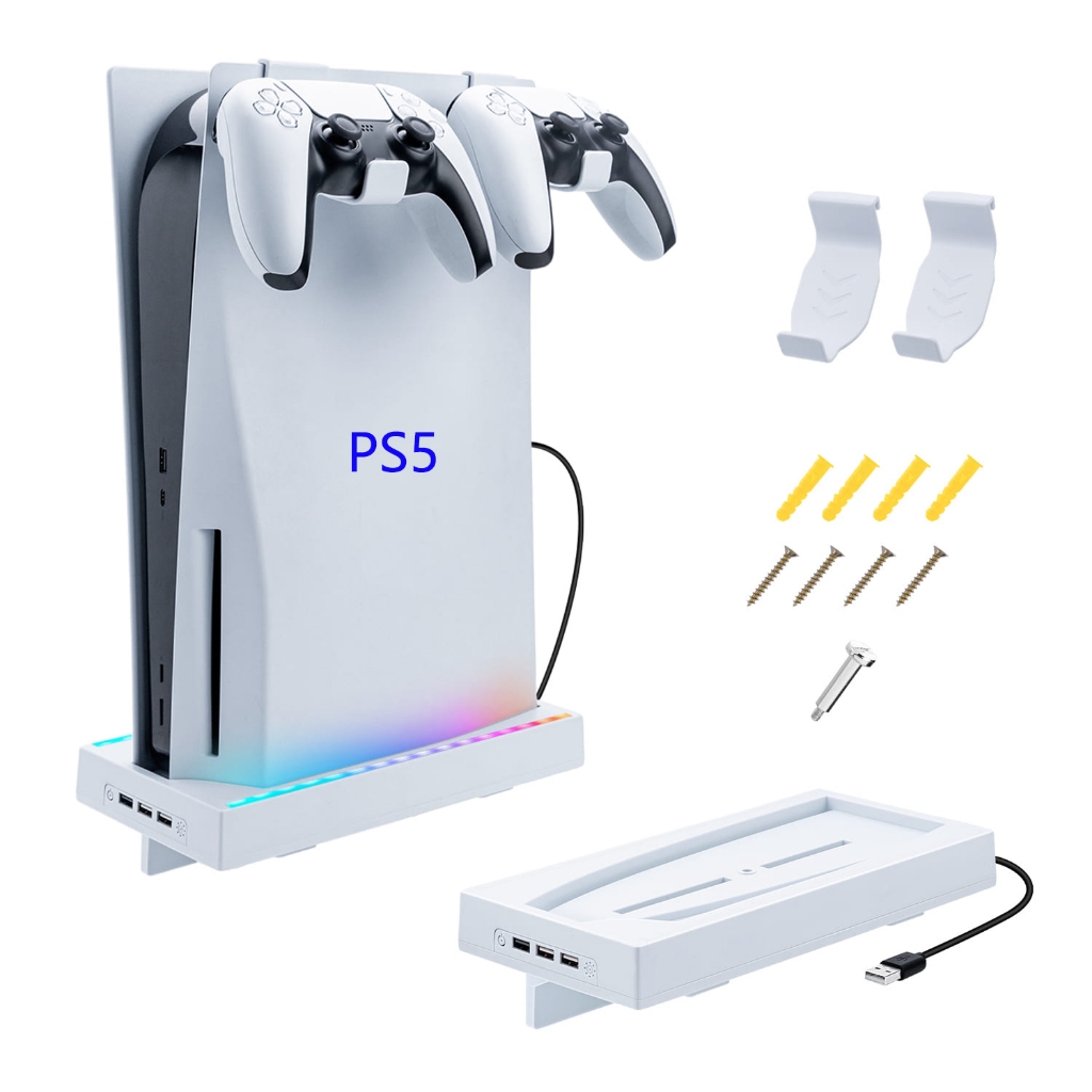 Wall-mounted RGB Color Stand with Hook for PS5 - White | Shopee Malaysia