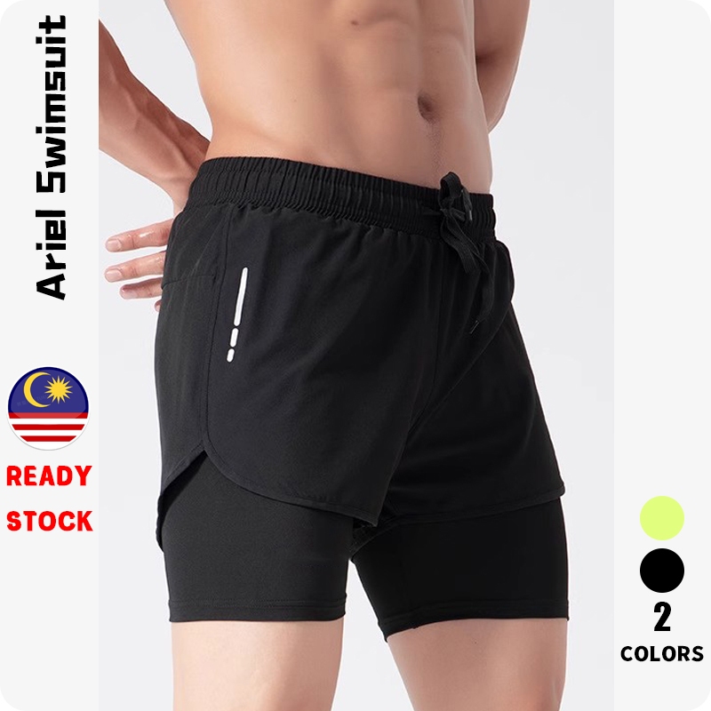 『Ariel』Ready stock Men's swimming trunks Anti-exposure Large size Plus ...