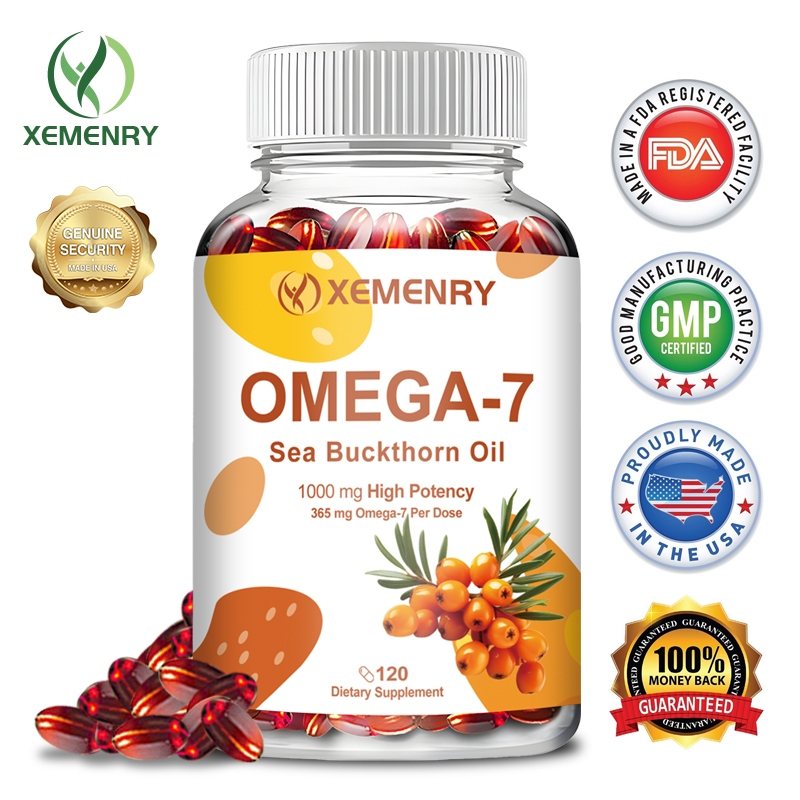 Omega-7 Capsules, Himalayan Sea Buckthorn Oil, 1000 mg High Potency 365 ...
