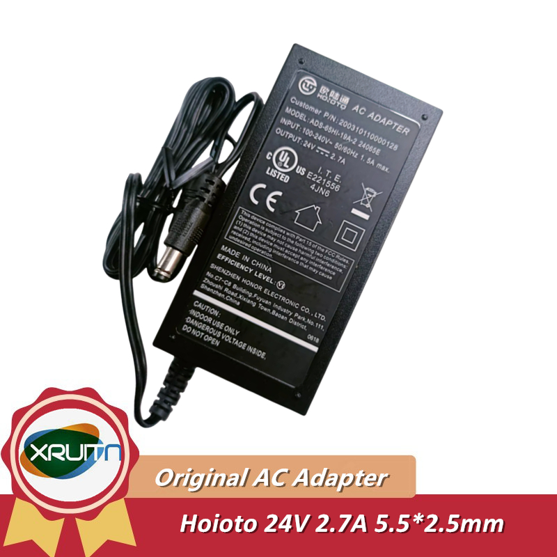 Genuine HOIOTO ADS-65HI-19A-2 24065E 24V 2.7A AC Adapter Charger 5.5*2.5mm 65W Laptop Power ...