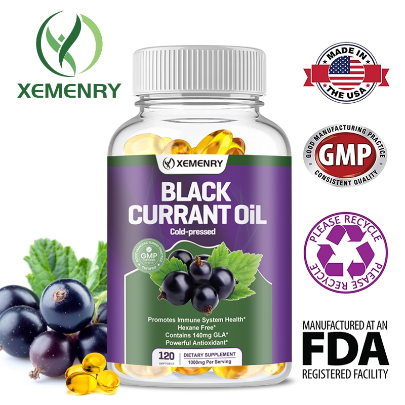 Black Currant Oil, 1000 mg, Pure Cold Pressed Black Currant Seed Oil ...